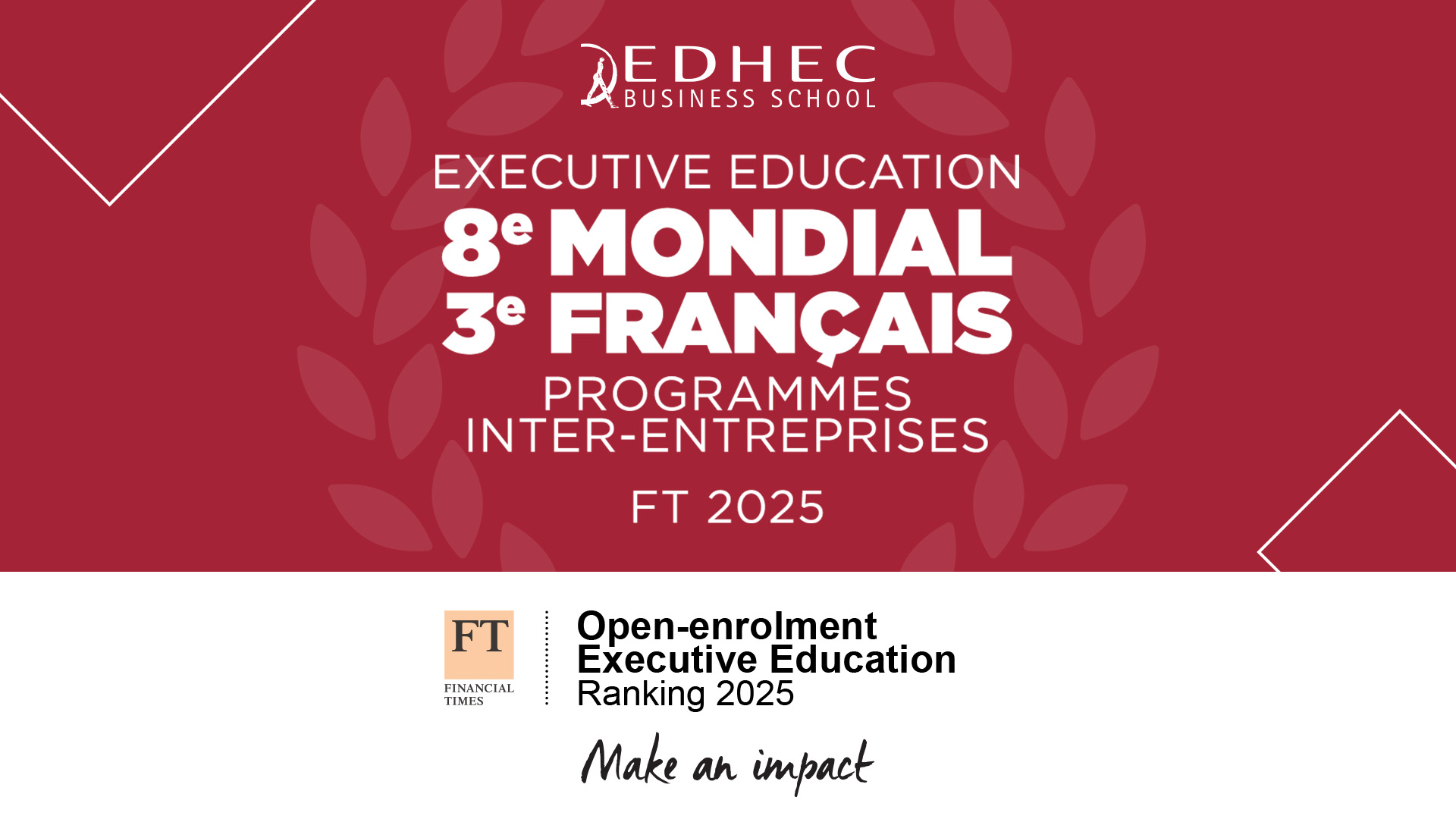 EDHEC Toujours dans le Top 10 Mondial selon le Classement Financial Times 2025 des Open Programmes